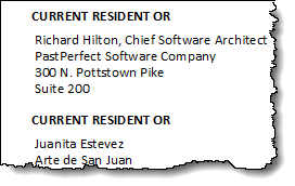 How can I add "Current Resident or" to my mailing labels? – PastPerfect ...